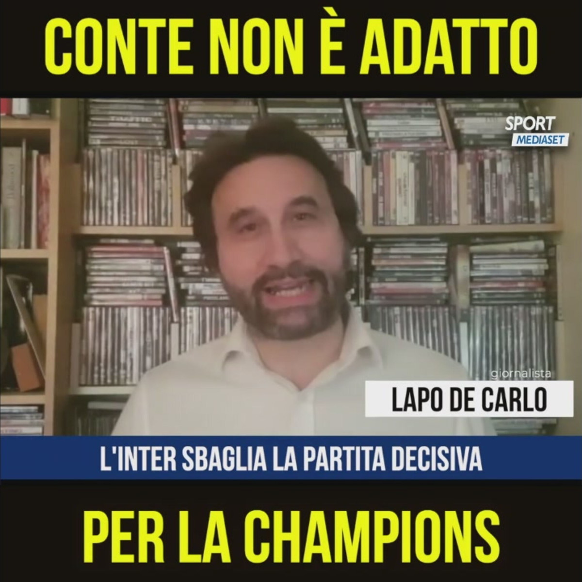 De Carlo: "Conte non è adatto per la Champions" | Video - Sportmediaset