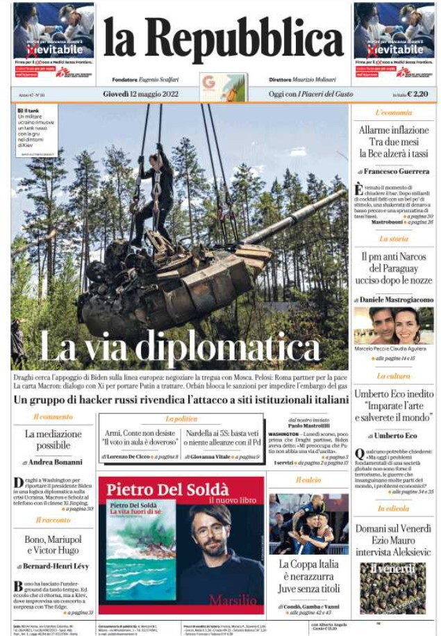 I giornali del 12 maggio