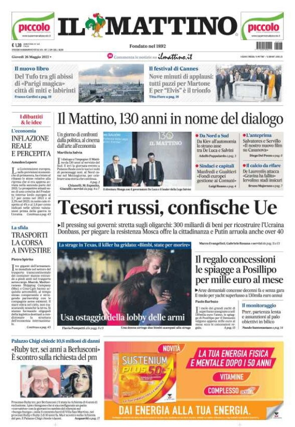 I giornali del 26 maggio