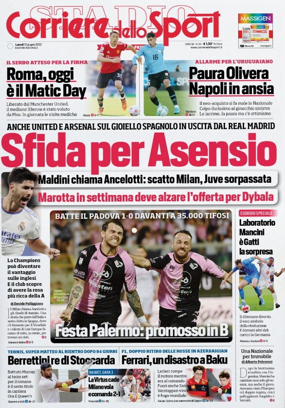 I giornali del 13 giugno