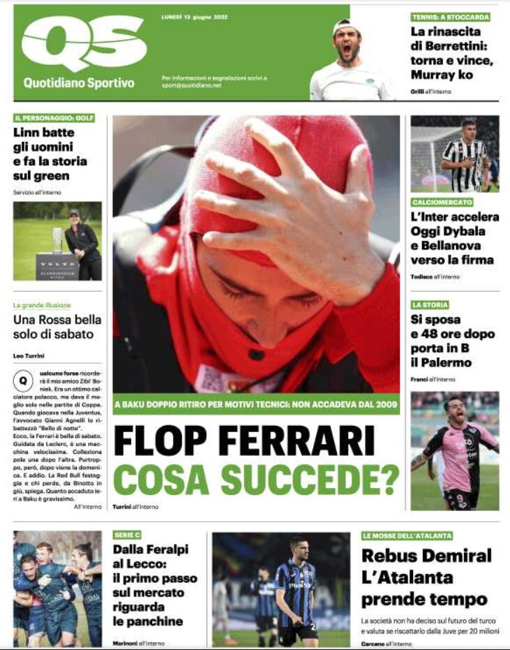 I giornali del 13 giugno