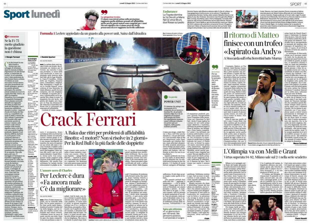 I giornali del 13 giugno