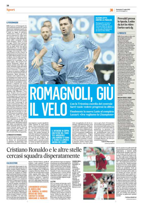 I giornali del 17 luglio