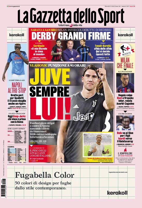 I giornali: 1 settembre