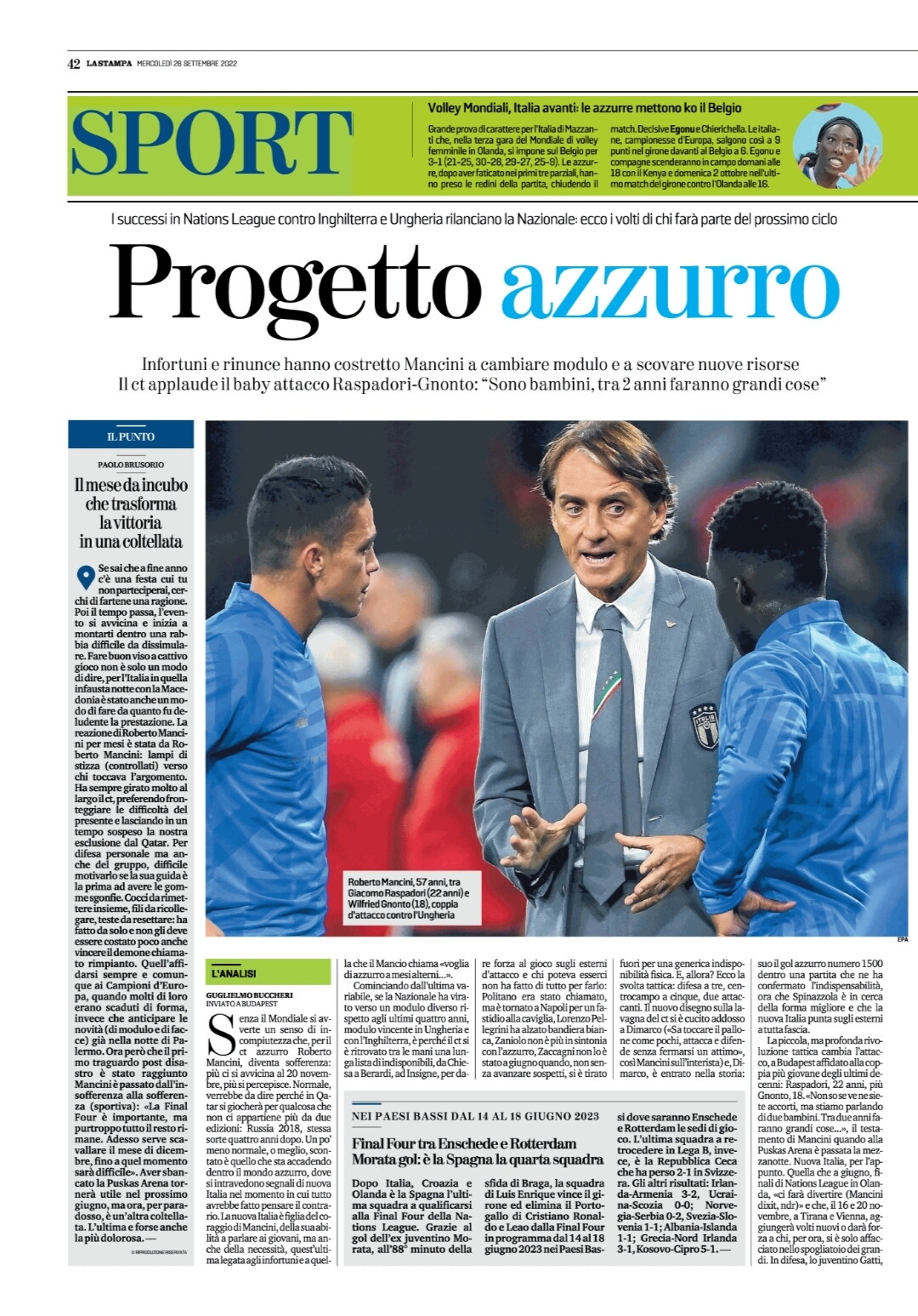 I giornali del 28 settembre