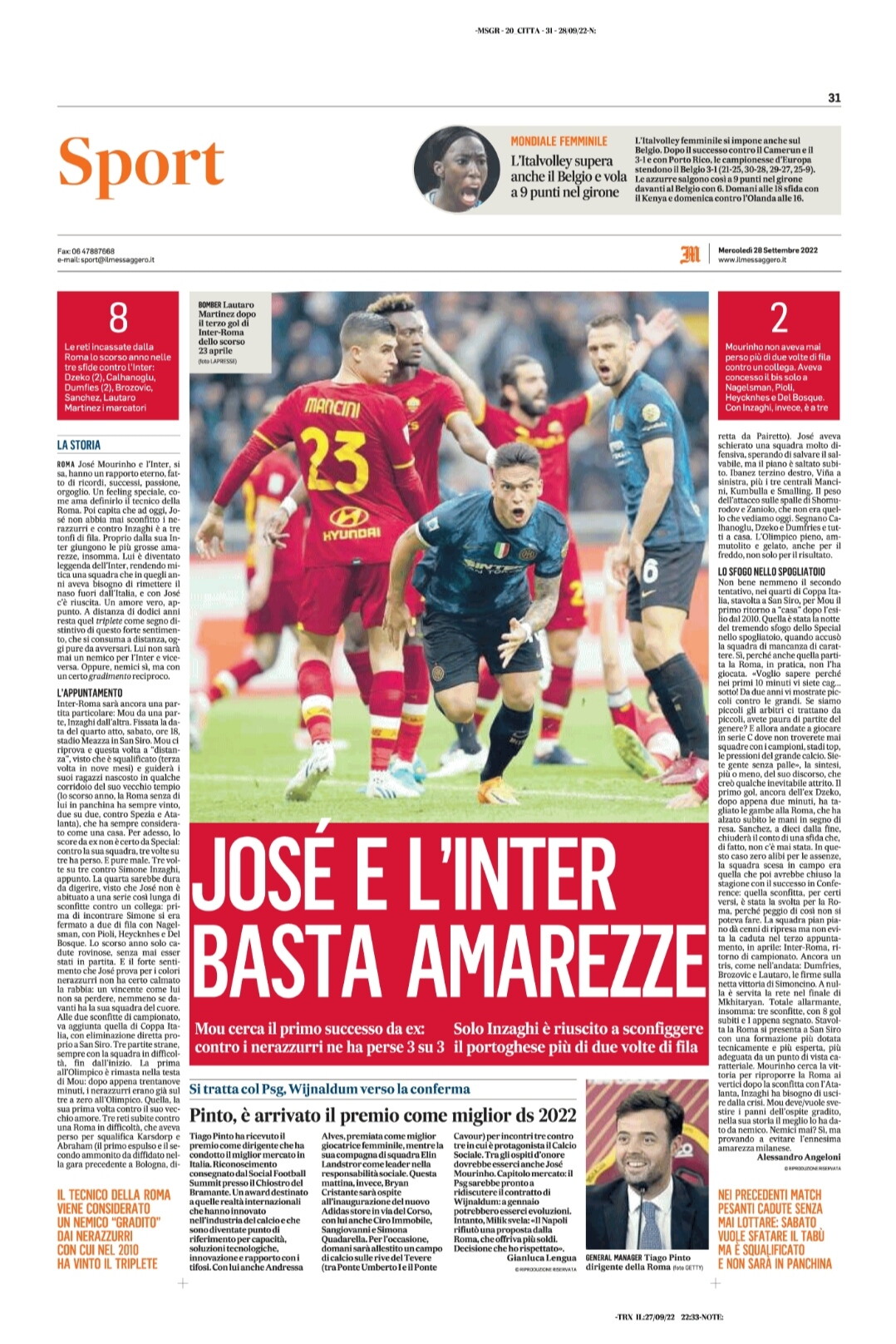 I giornali del 28 settembre