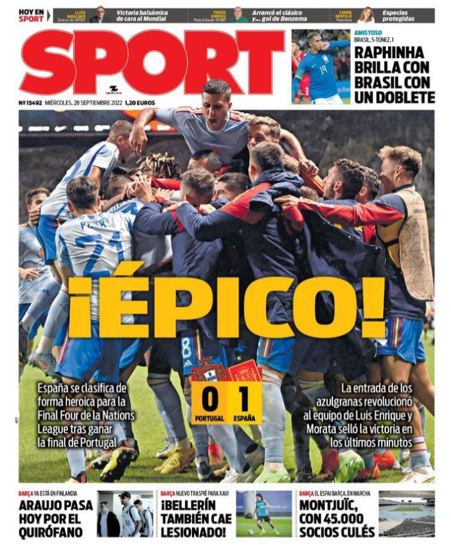 I giornali del 28 settembre