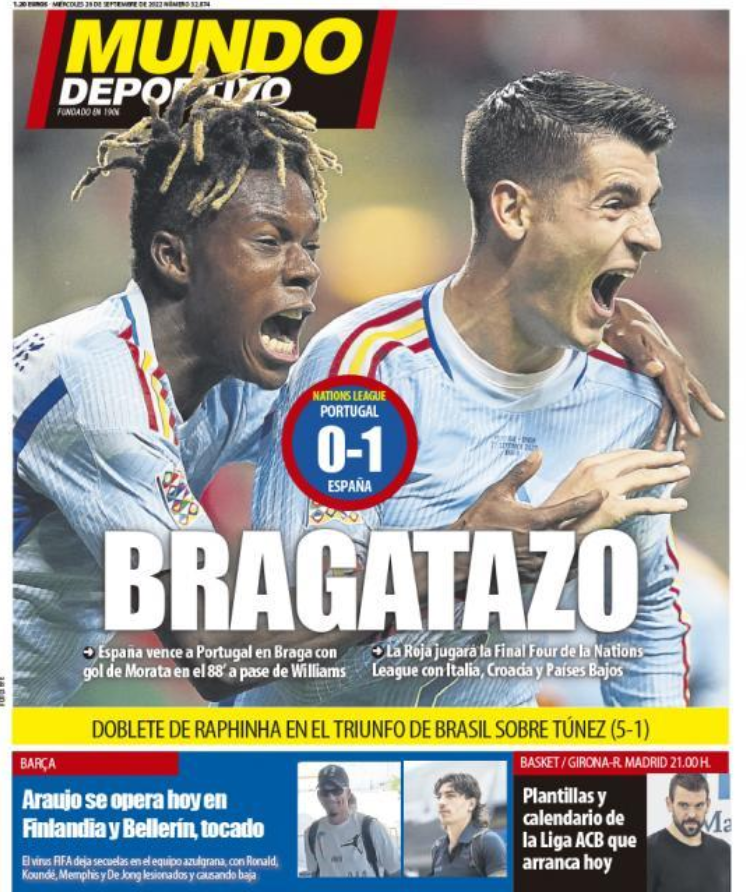 I giornali del 28 settembre