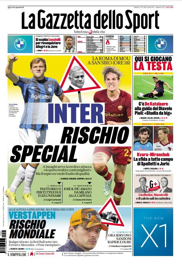 I giornali: 1 ottobre