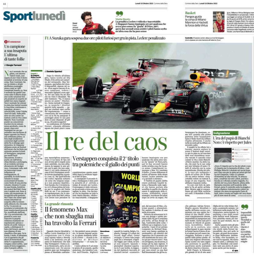 I giornali: lunedì 10 ottobre 2022
