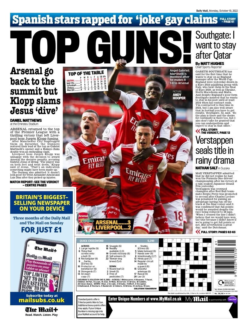 I giornali: lunedì 10 ottobre 2022