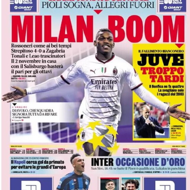 I giornali del 26 ottobre