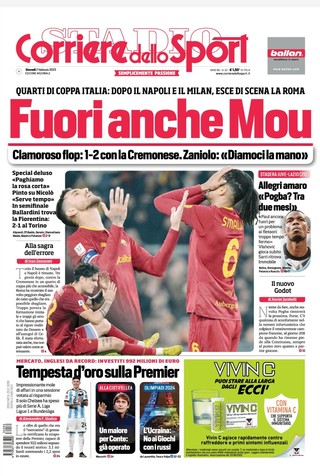 I giornali del 2 febbraio 2023