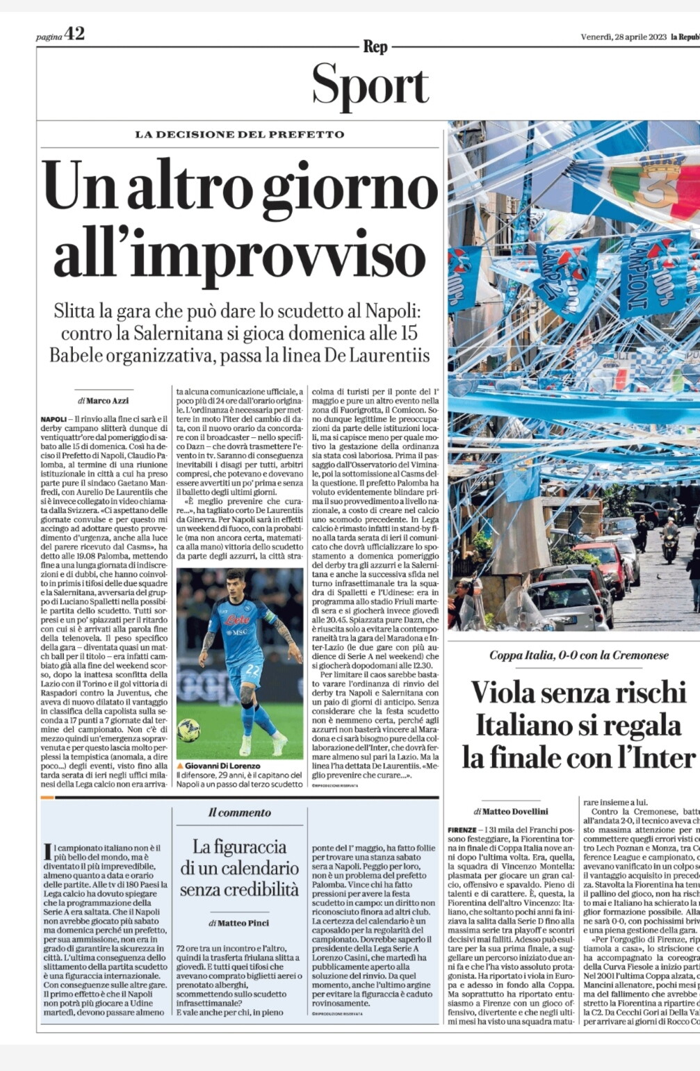 I giornali del 28 aprile 2023