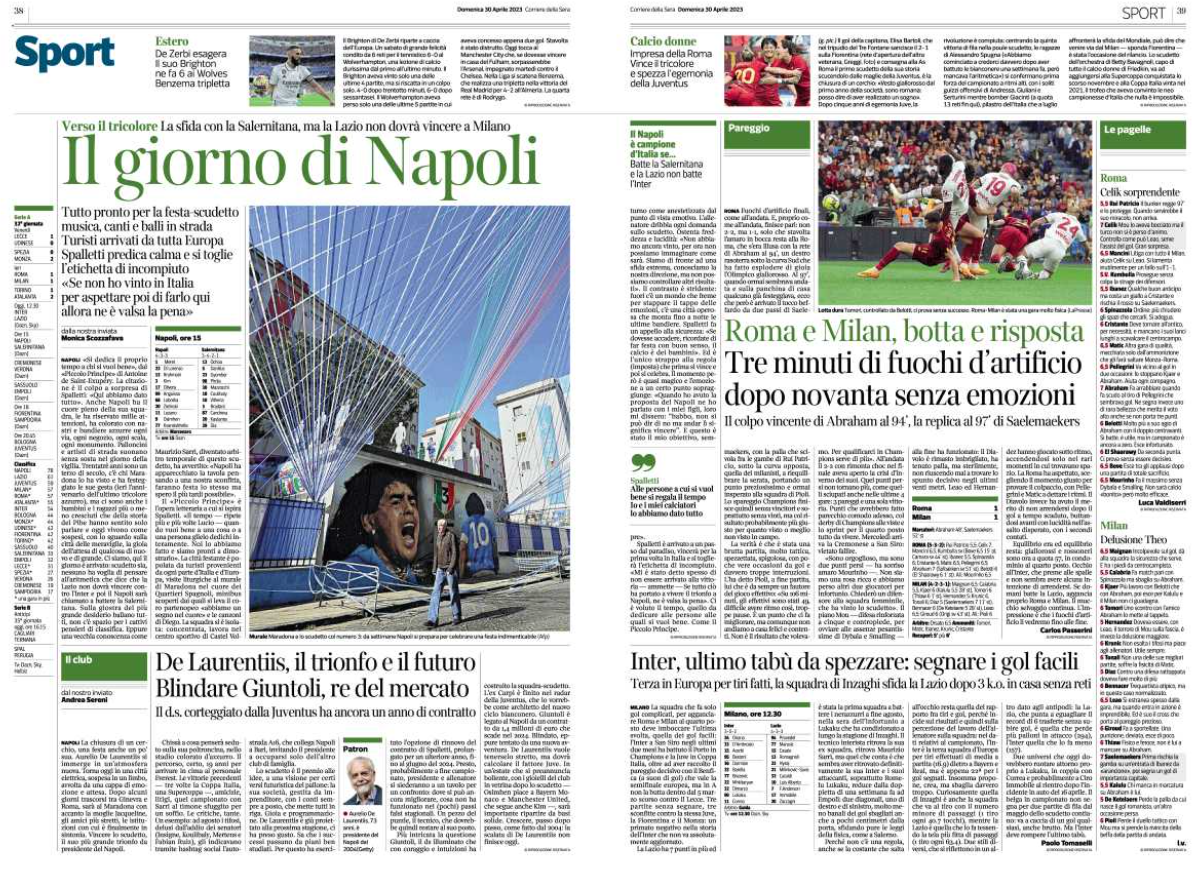 I giornali: domenica 30 aprile 2023