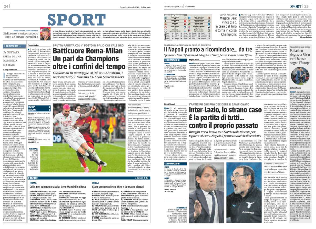 I giornali: domenica 30 aprile 2023