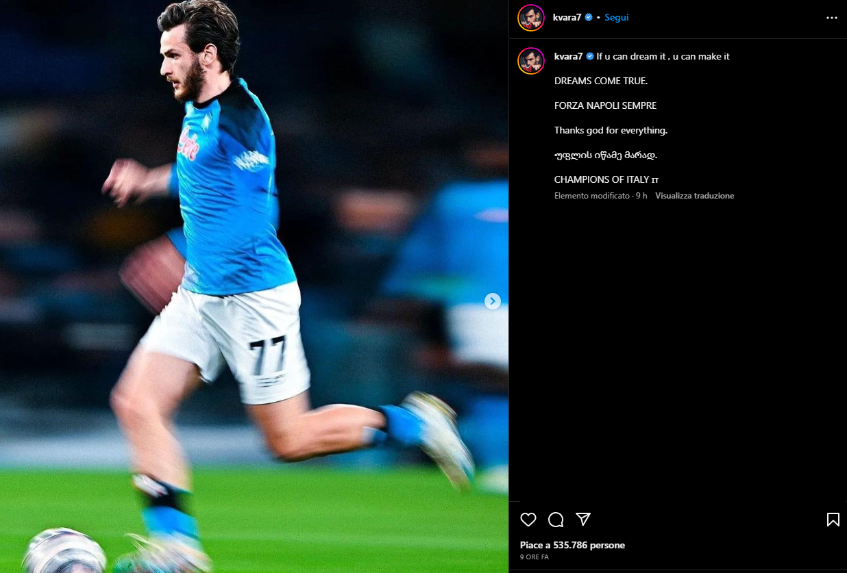 Scudetto Napoli 2023, i festeggiamenti social dei calciatori