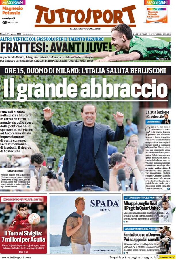 I giornali del 14 giugno 2023