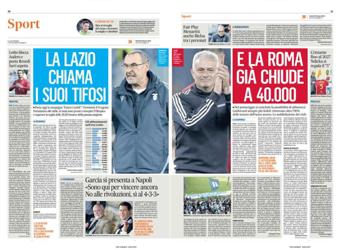 I giornali del 20 giugno 2023