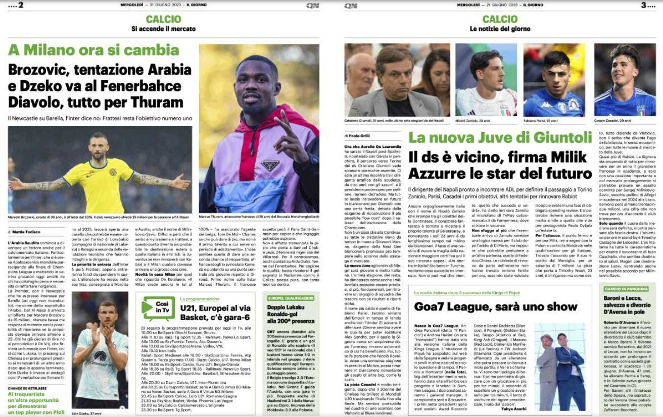 I giornali del 21 giugno 2023