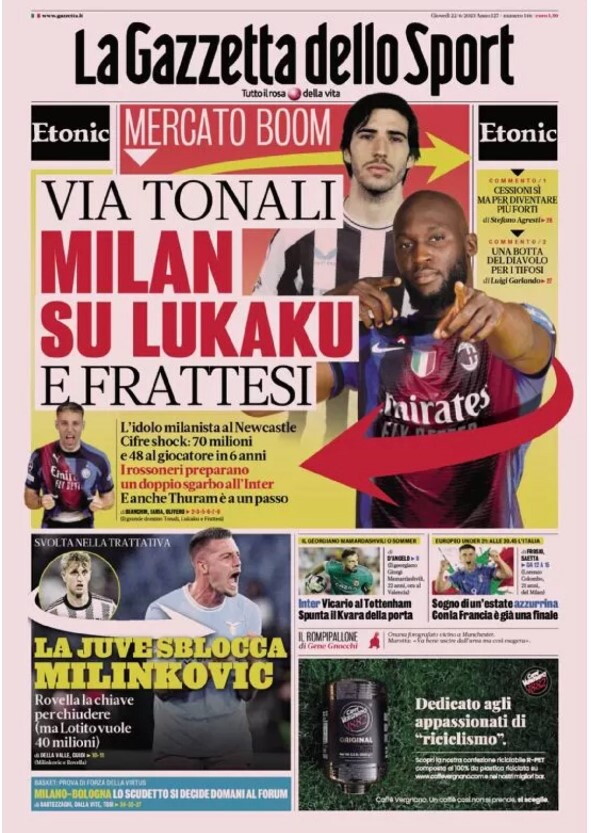 I giornali del 22 giugno 2023