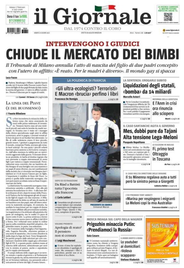 I giornali del 24 giugno 2023
