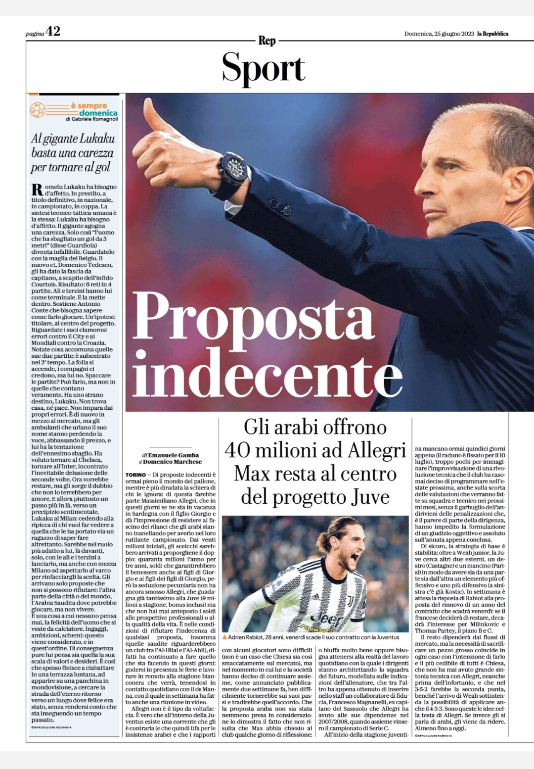 I giornali del 25 giugno 2023