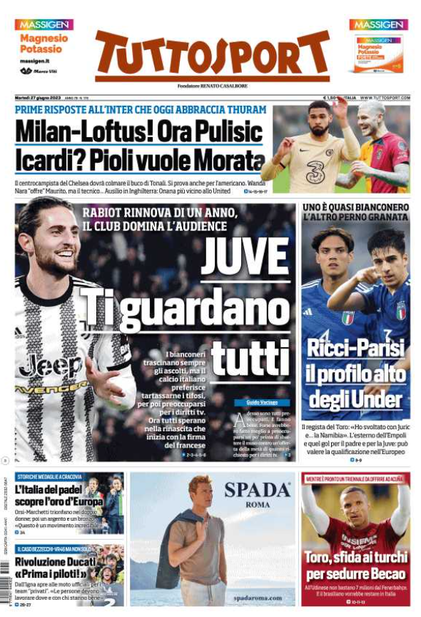 I giornali del 27 giugno 2023