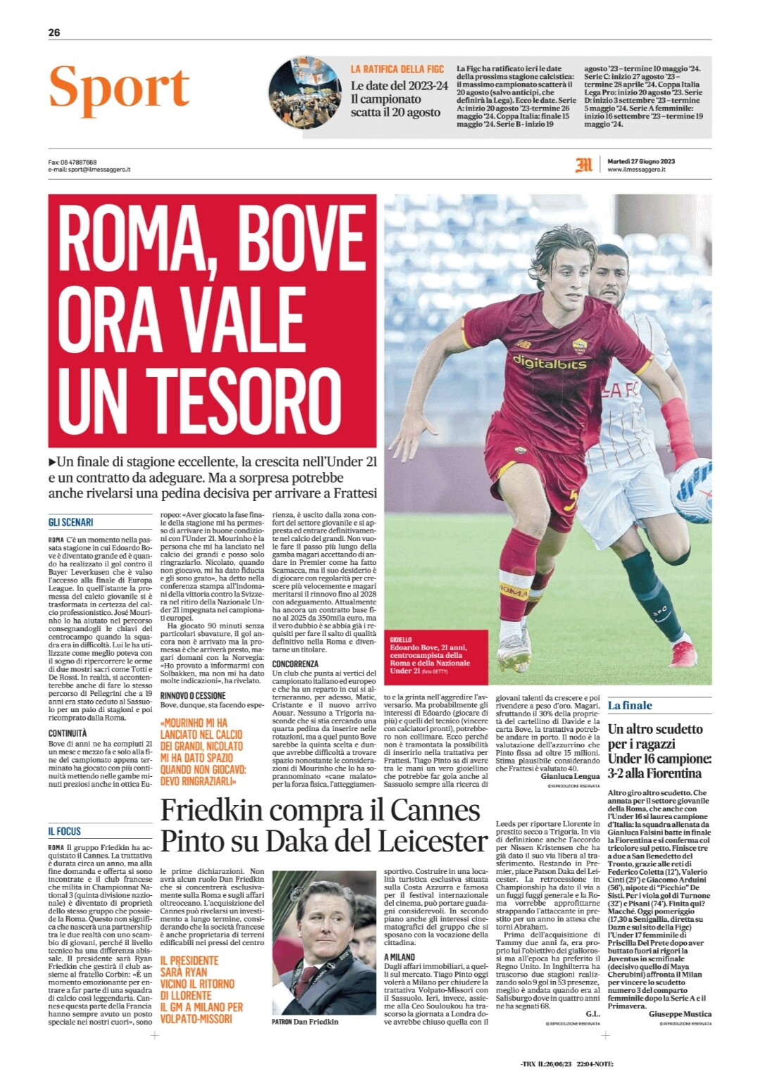 I giornali del 27 giugno 2023