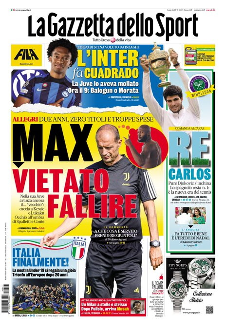 I giornali: lunedì 17 luglio