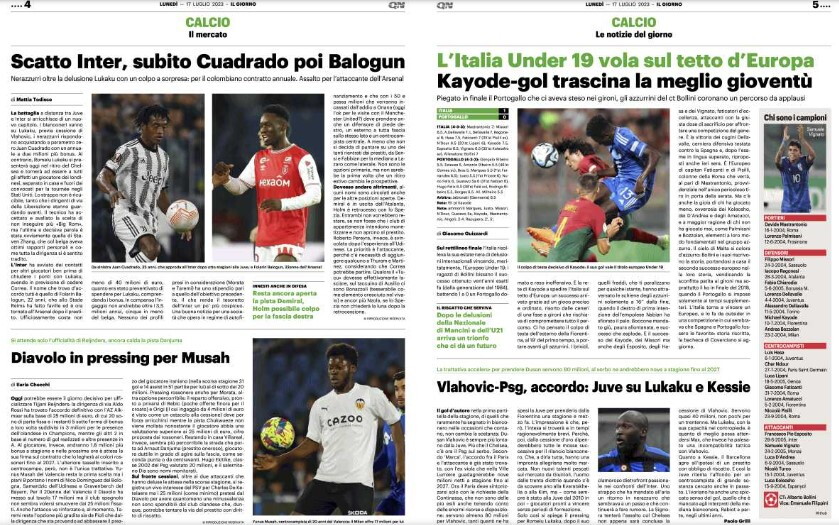 I giornali: lunedì 17 luglio