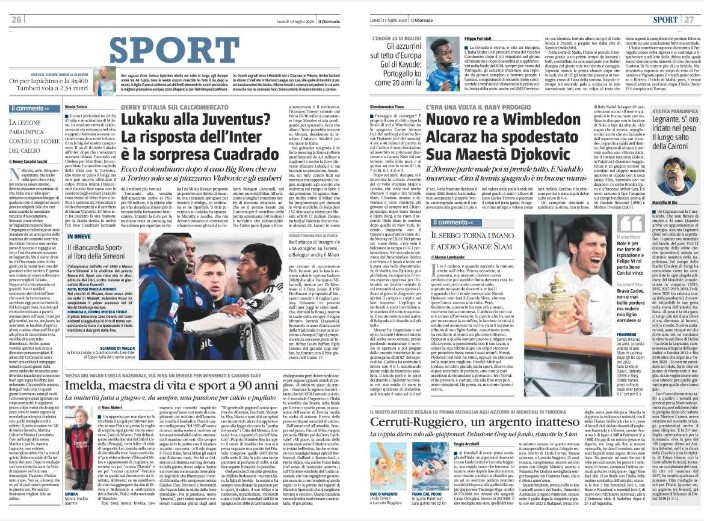 I giornali: lunedì 17 luglio