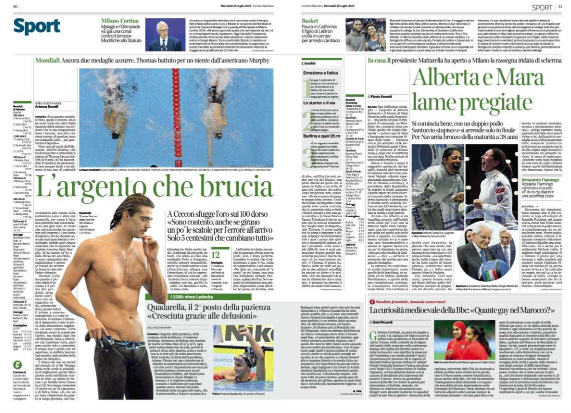 I giornali: mercoledì 26 luglio