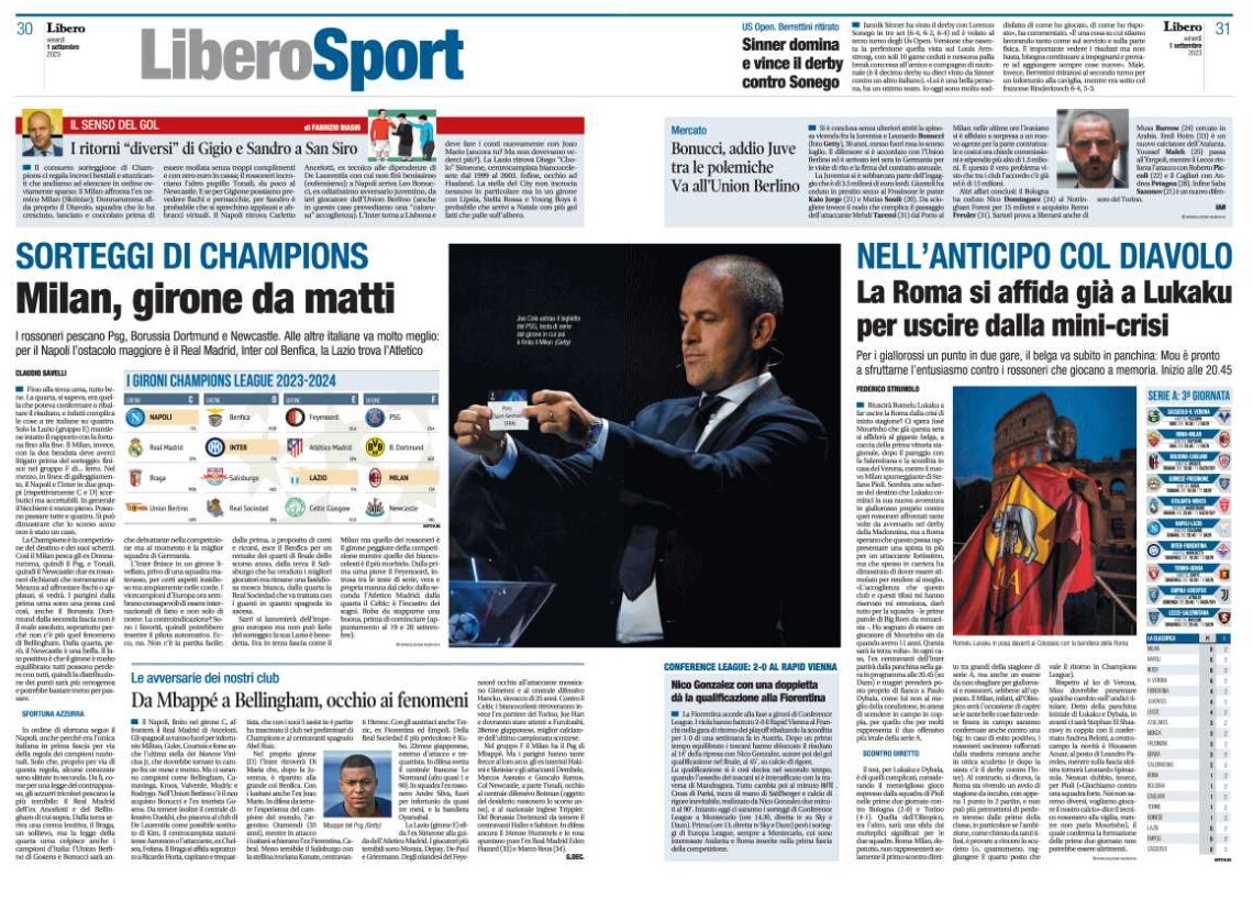 I giornali del primo settembre 2023