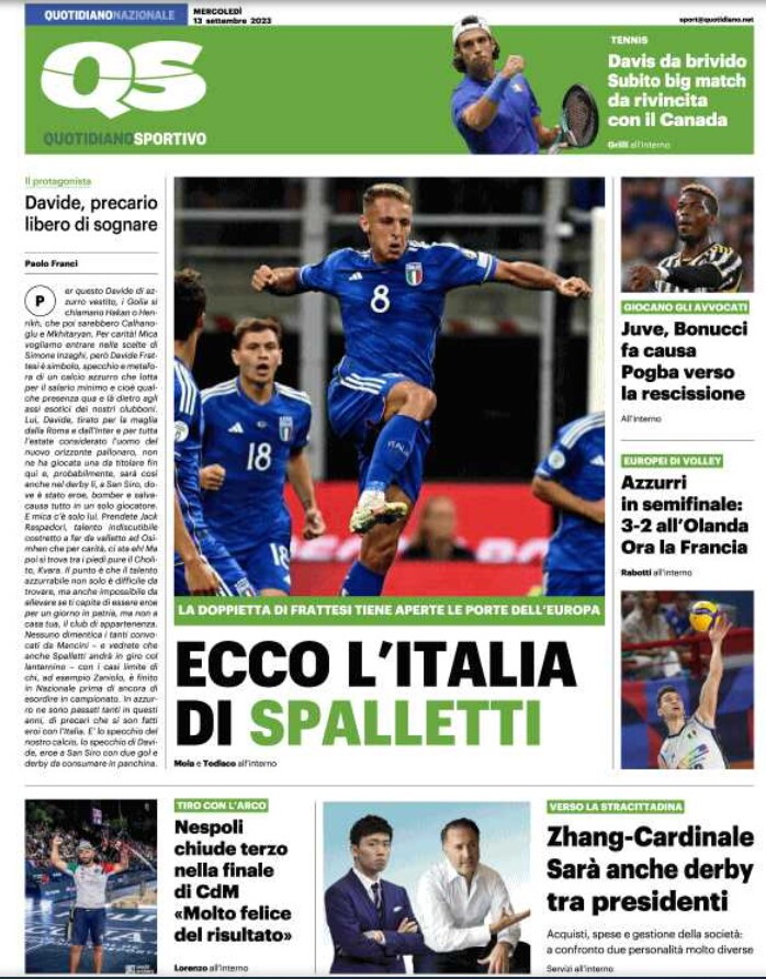 I giornali del 13 settembre 2023
