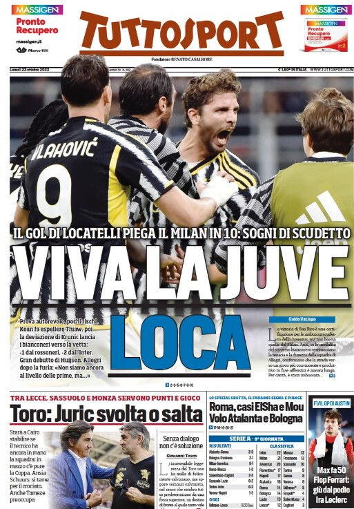 I giornali del 23 ottobre 2023
