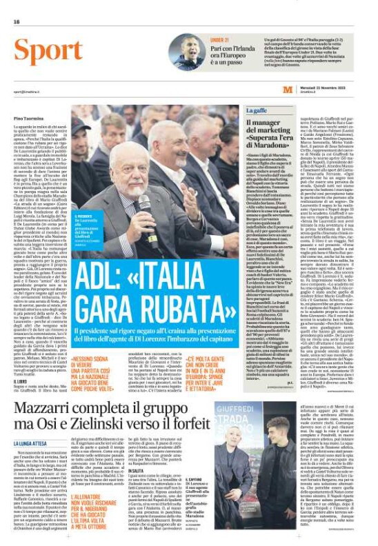 I giornali di mercoledì 22 novembre 2023