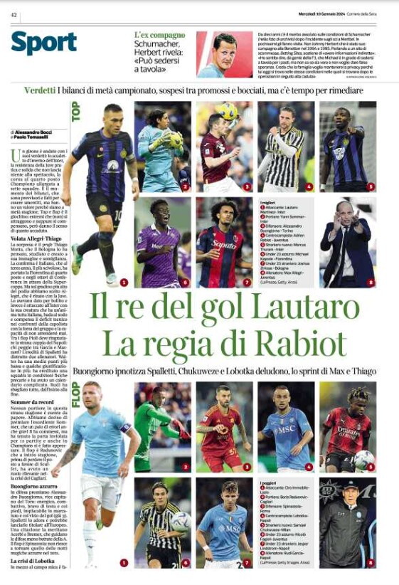 I giornali del 10 gennaio 2024