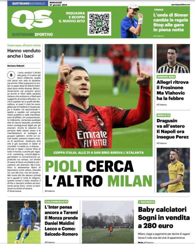 I giornali del 10 gennaio 2024