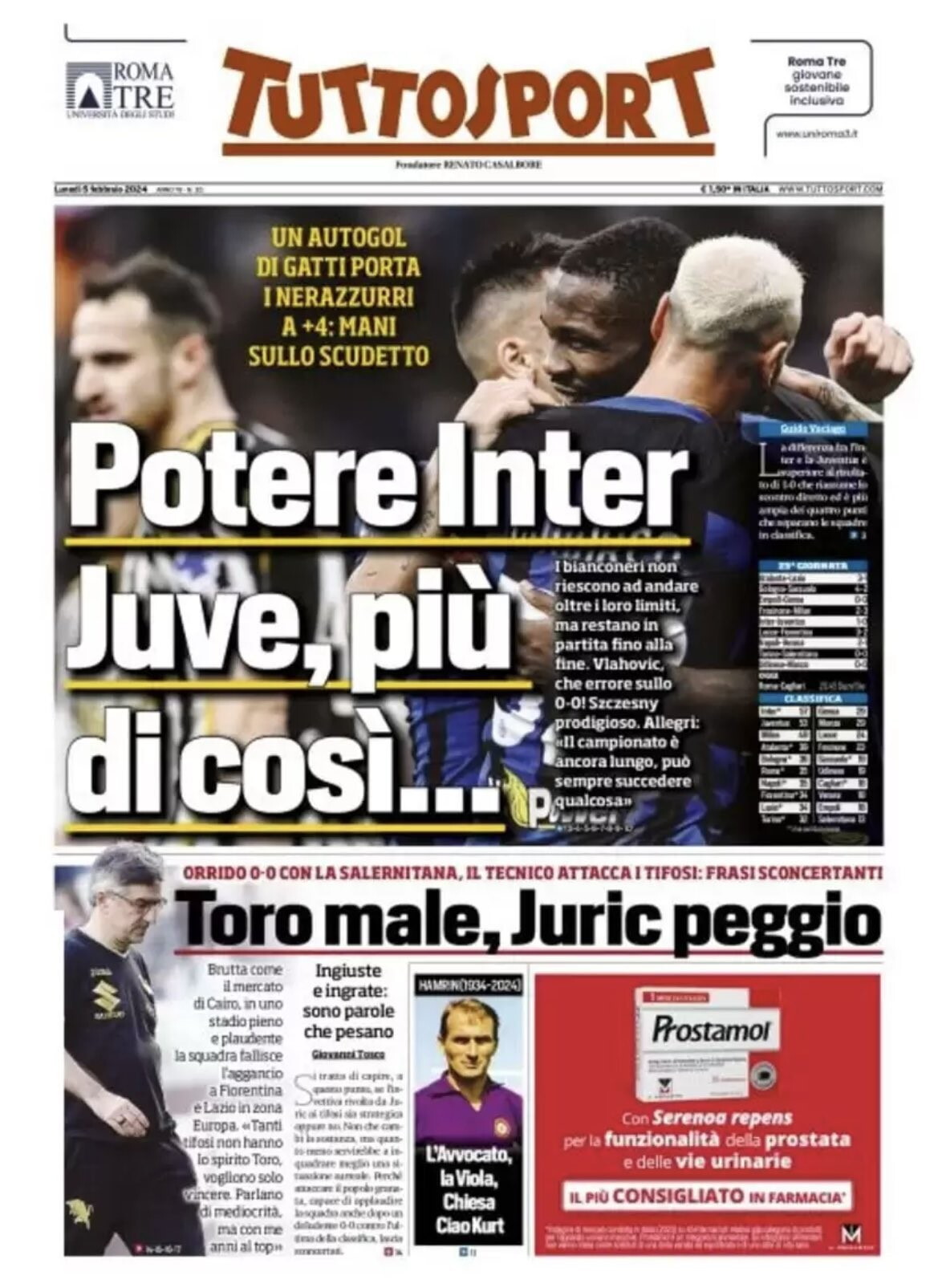 I giornali del 5 febbraio 2024