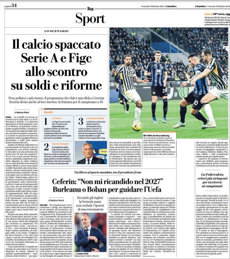 I giornali del 9 febbraio 2024