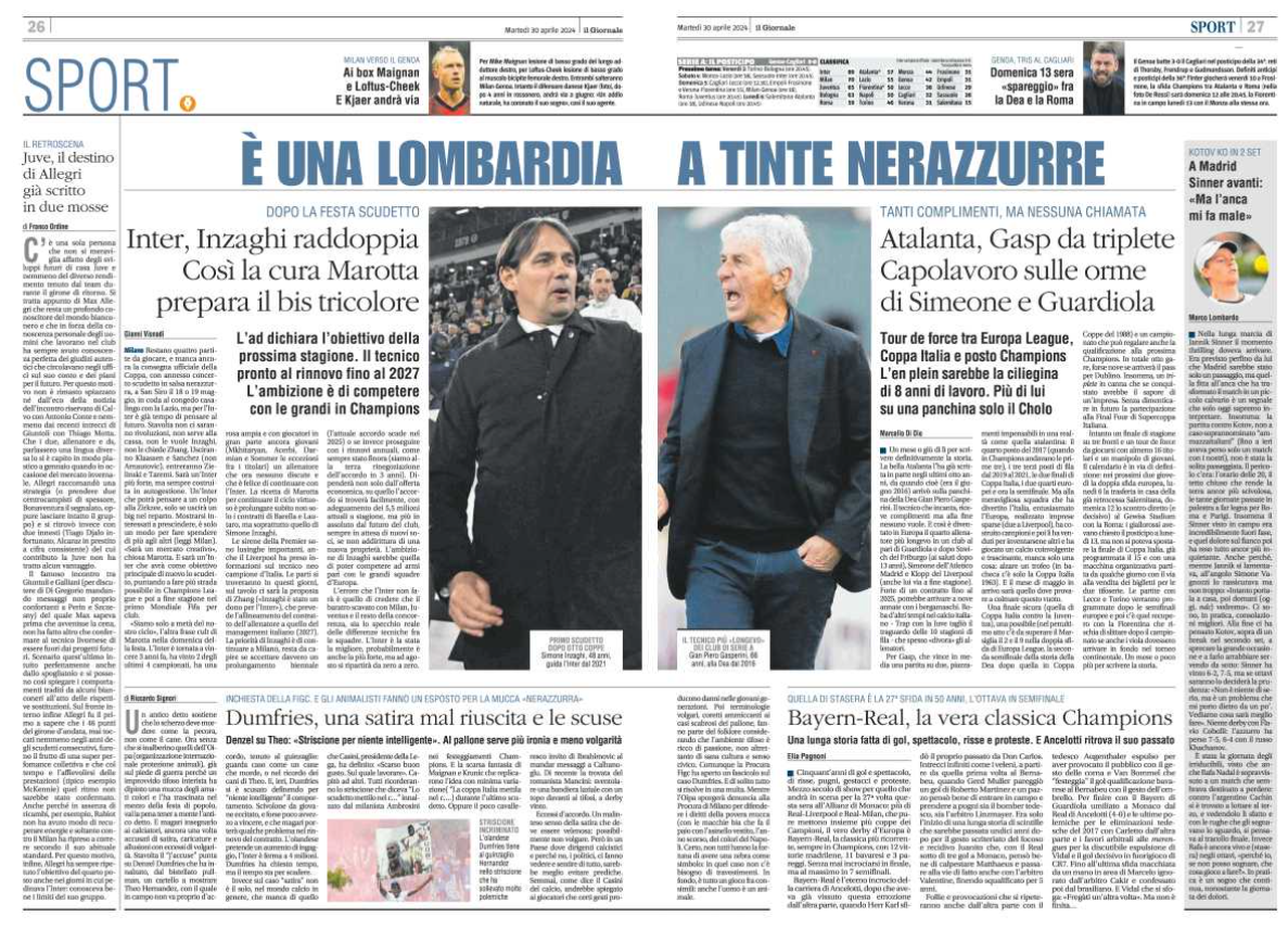 I giornali del 30 aprile 2024