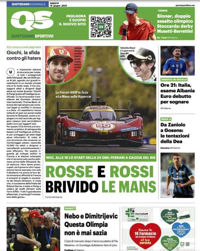 I giornali del 15 giugno 2024