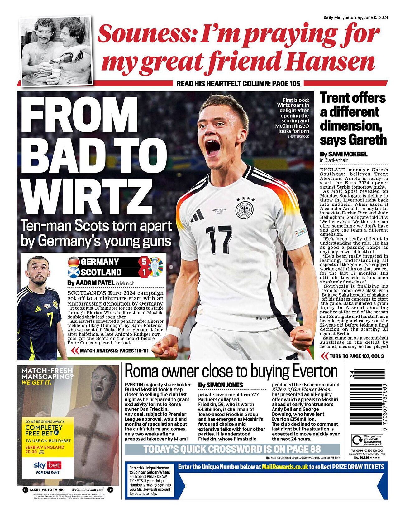 I giornali del 15 giugno 2024