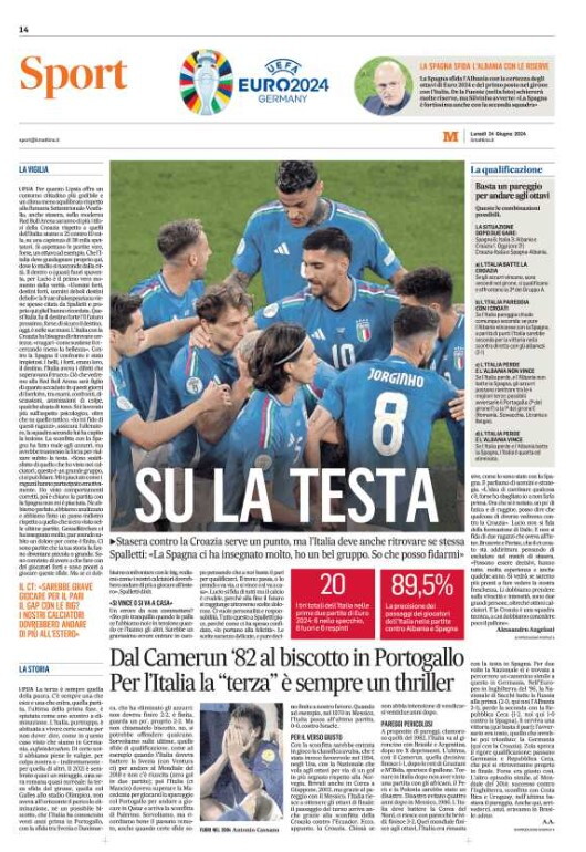 I giornali del 24 giugno 2024