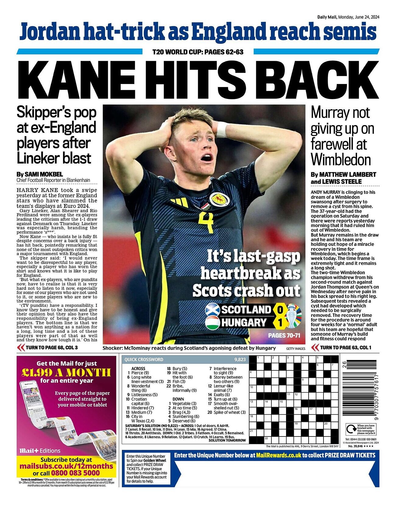 I giornali del 24 giugno 2024