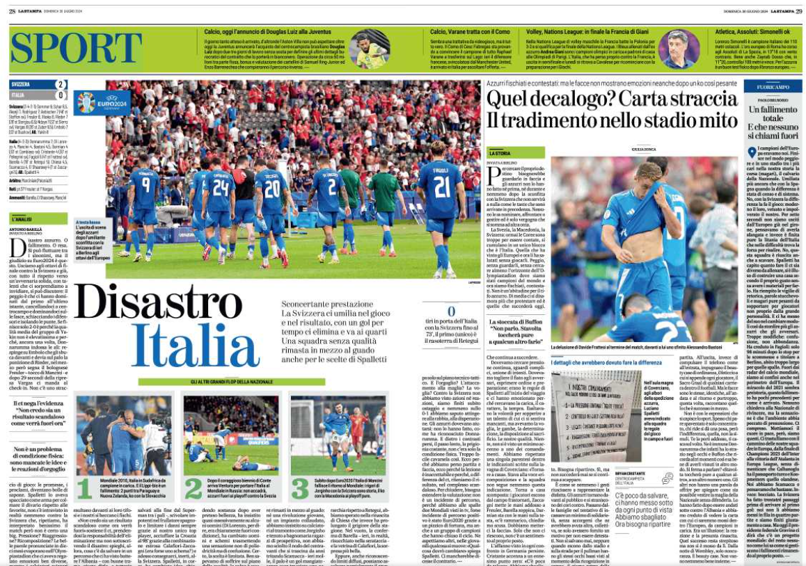 I giornali: domenica 30 giugno 2024