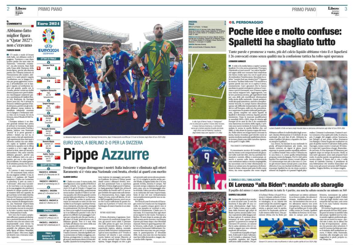 I giornali: domenica 30 giugno 2024