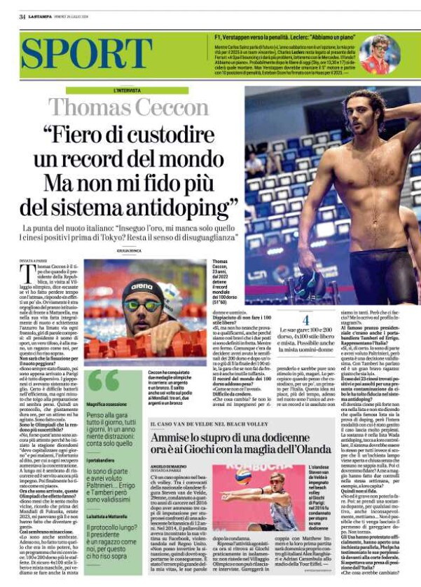 I giornali: venerdì 26 luglio